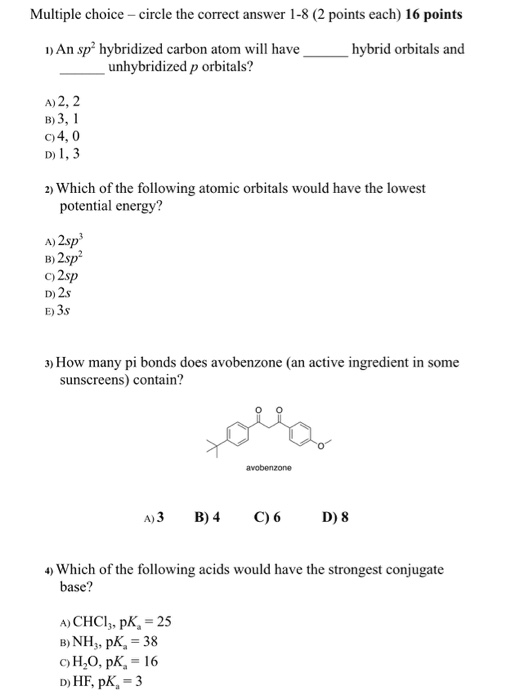 Solved Multiple choice - circle the correct answer 1-8 (2 | Chegg.com