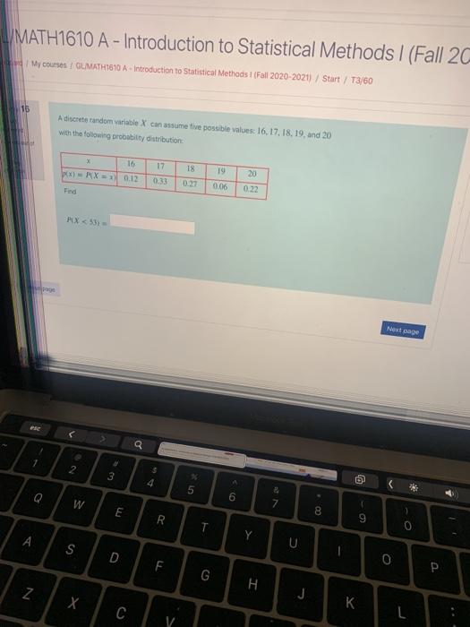 Solved MATH1610 A - Introduction to Statistical Methods I | Chegg.com