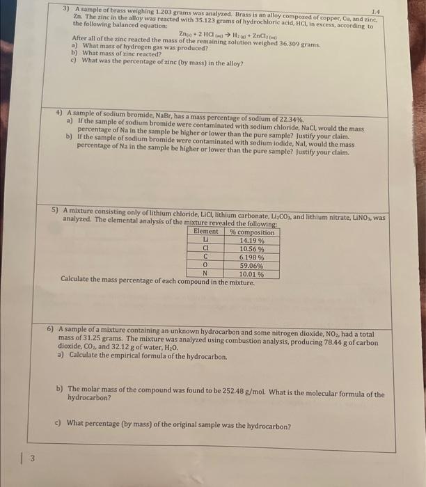 solved-3-a-sample-of-brass-weighing-1-203-grams-was-chegg