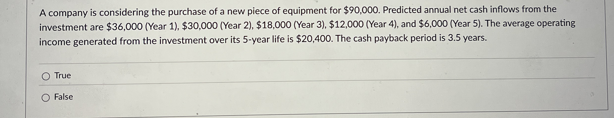 Solved A company is considering the purchase of a new piece | Chegg.com