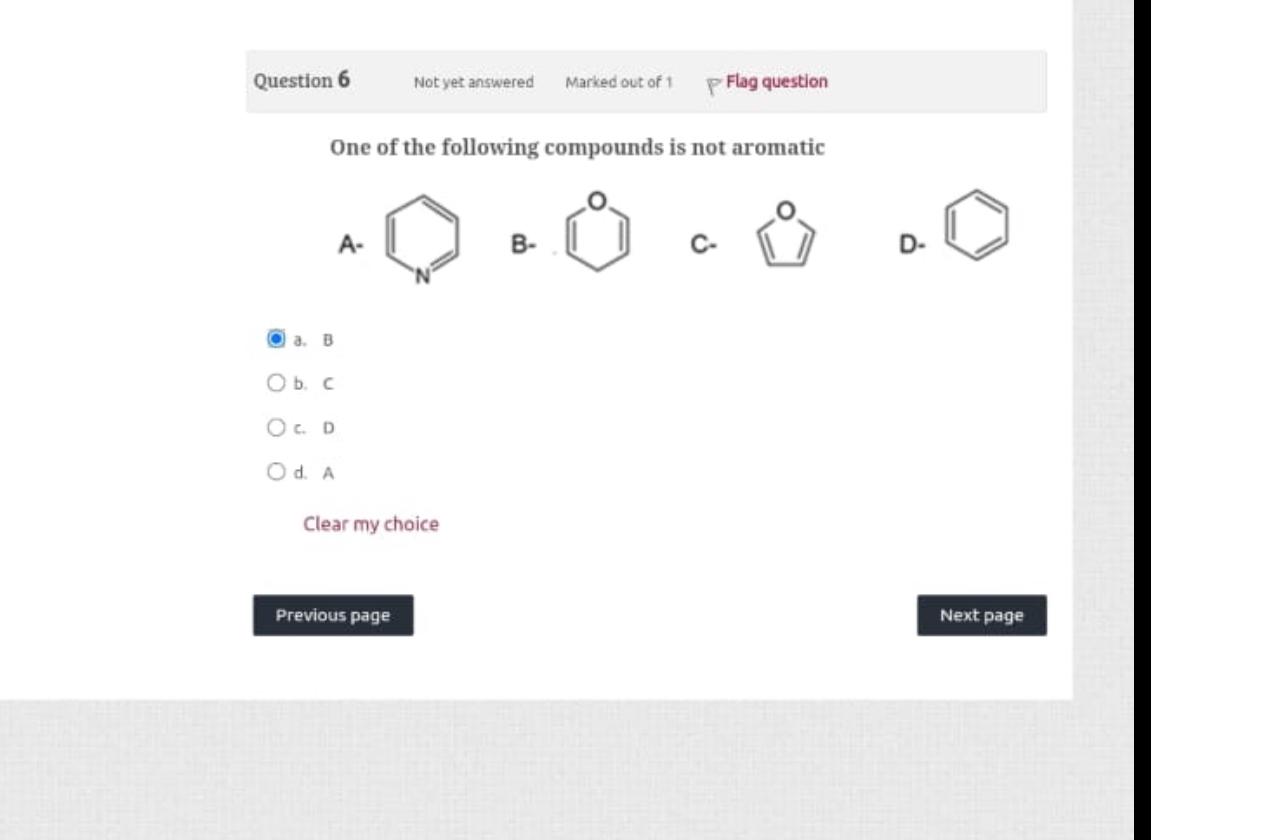 Solved Question 6Not yet answeredMarked out of 1Flag | Chegg.com