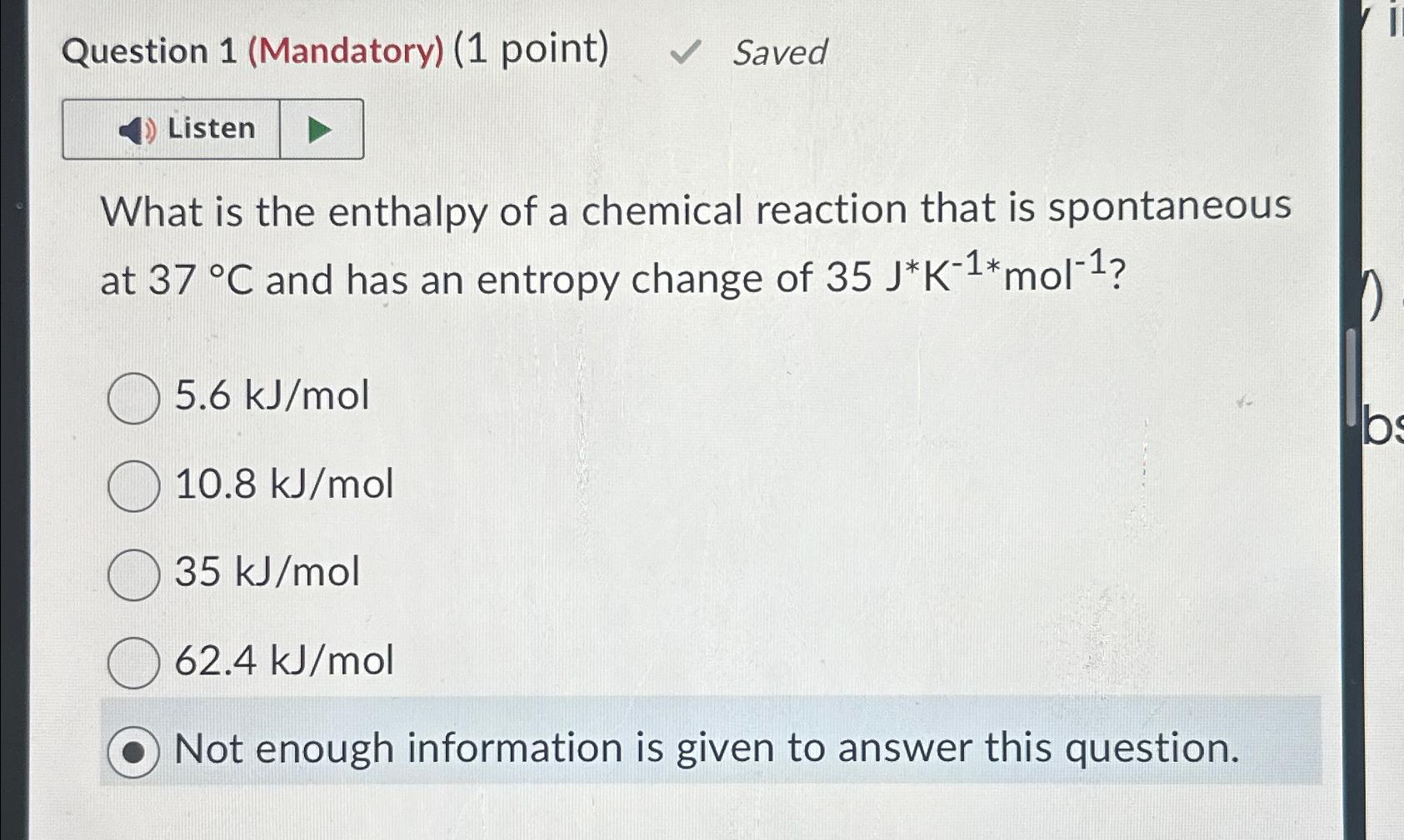 Solved Question 1 (Mandatory) (1 point)\\n Saved\\nWhat is | Chegg.com
