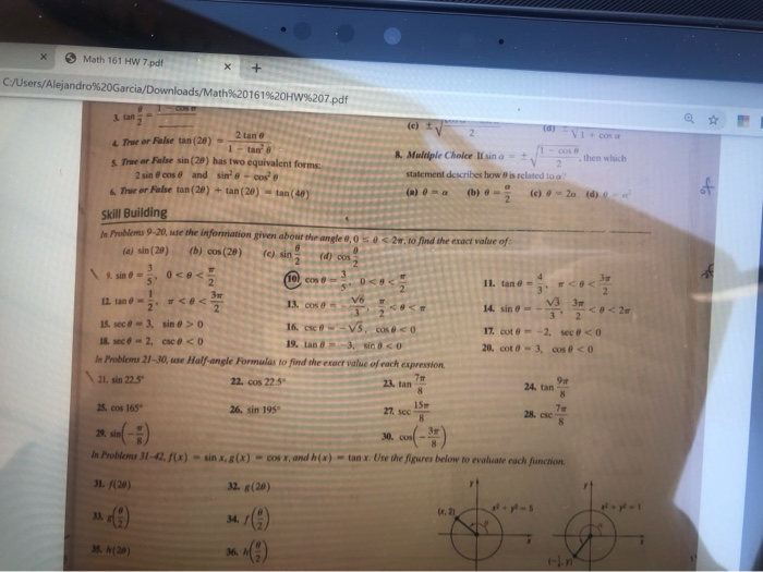 Solved > Math 161 HW 7 pdf + | Chegg.com