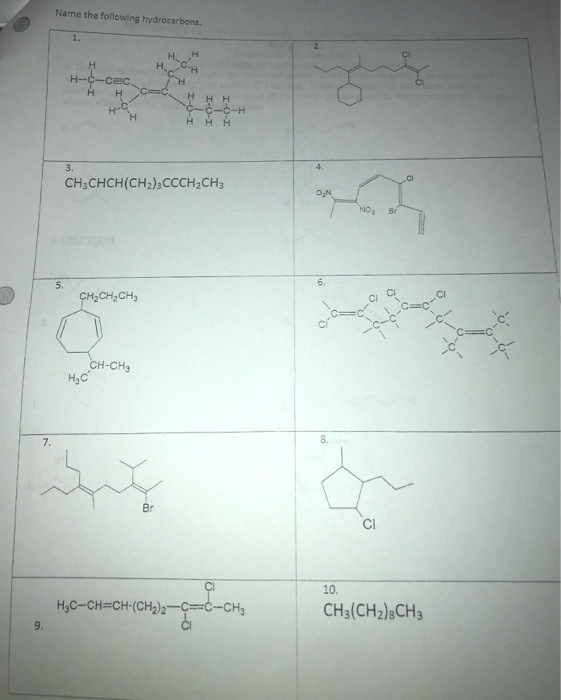 Solved Name the following hydrocarbons. H - C- I-U-I I-O-I | Chegg.com