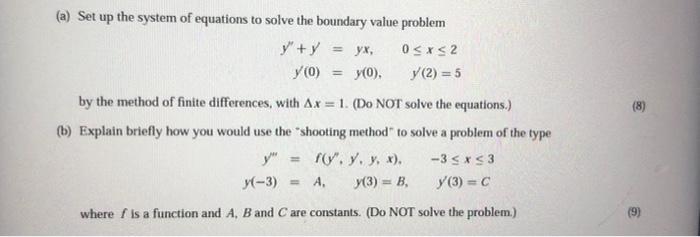 Solved (a) Set up the system of equations to solve the | Chegg.com