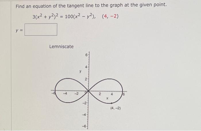 Solved Find an equation of the tangent line to the graph at | Chegg.com