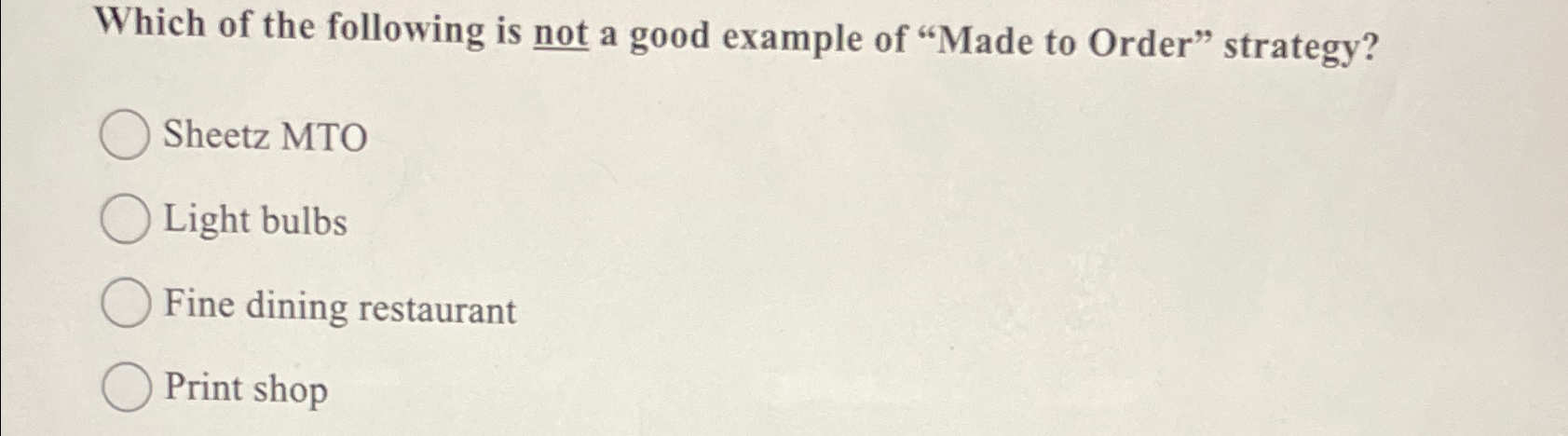 Solved Which of the following is not a good example of "Made | Chegg.com