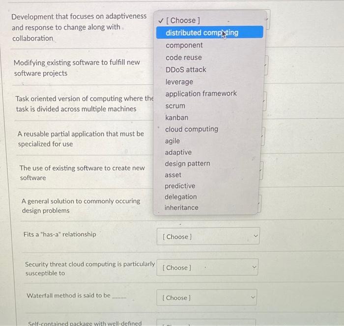 Solved Development that focuses on adaptiveness and response | Chegg.com