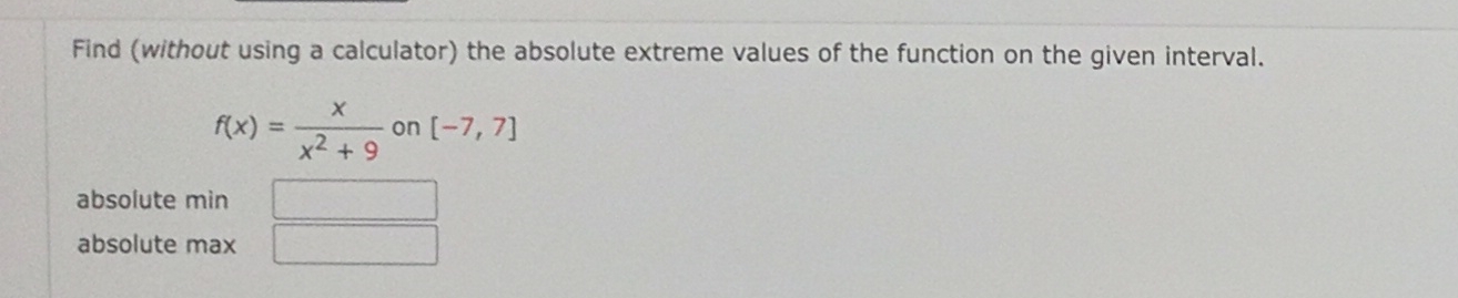 Solved Find (without using a calculator) ﻿the absolute | Chegg.com