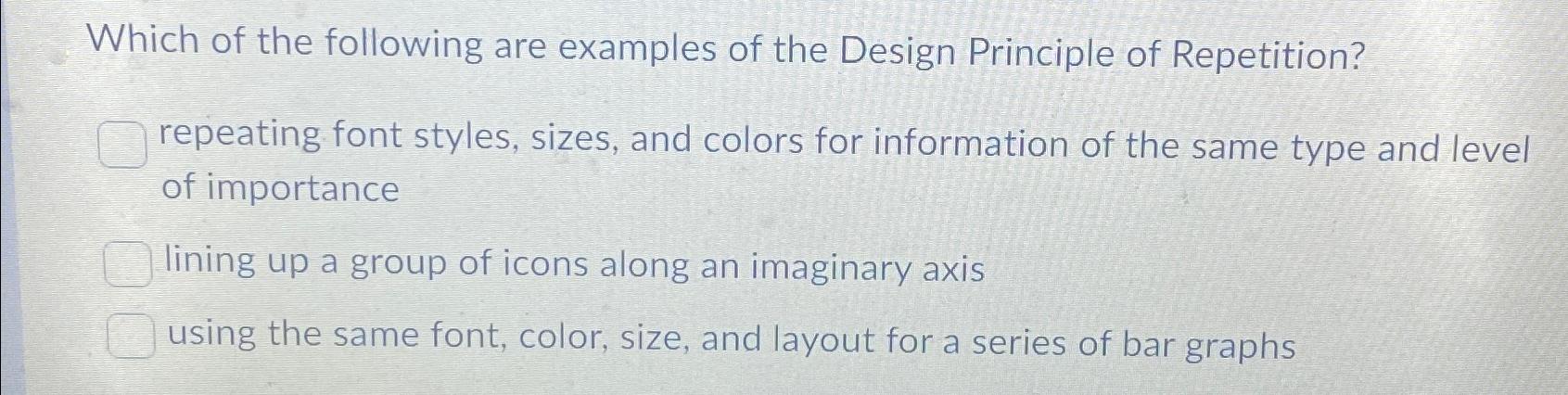 Solved Which of the following are examples of the Design | Chegg.com