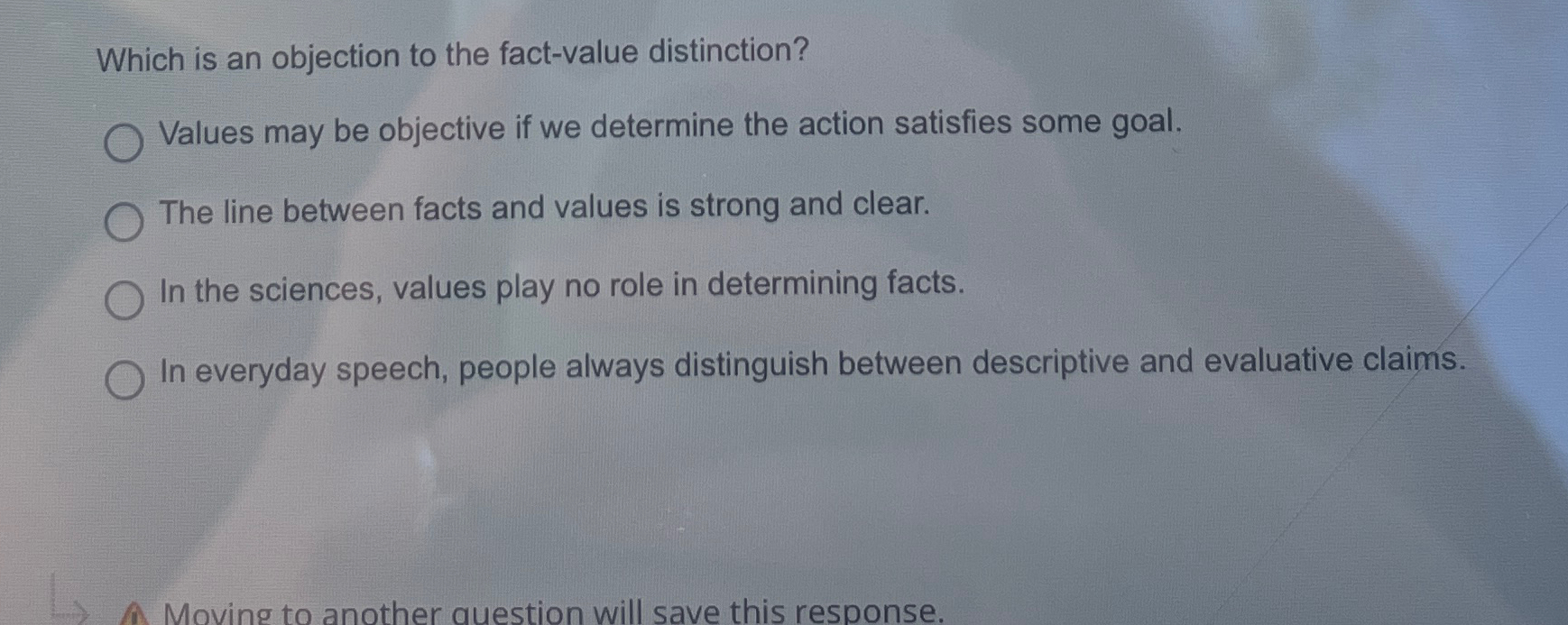 Solved Which is an objection to the fact-value | Chegg.com
