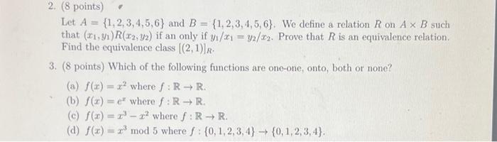 Solved Let A={1,2,3,4,5,6} and B={1,2,3,4,5,6}. We define a | Chegg.com