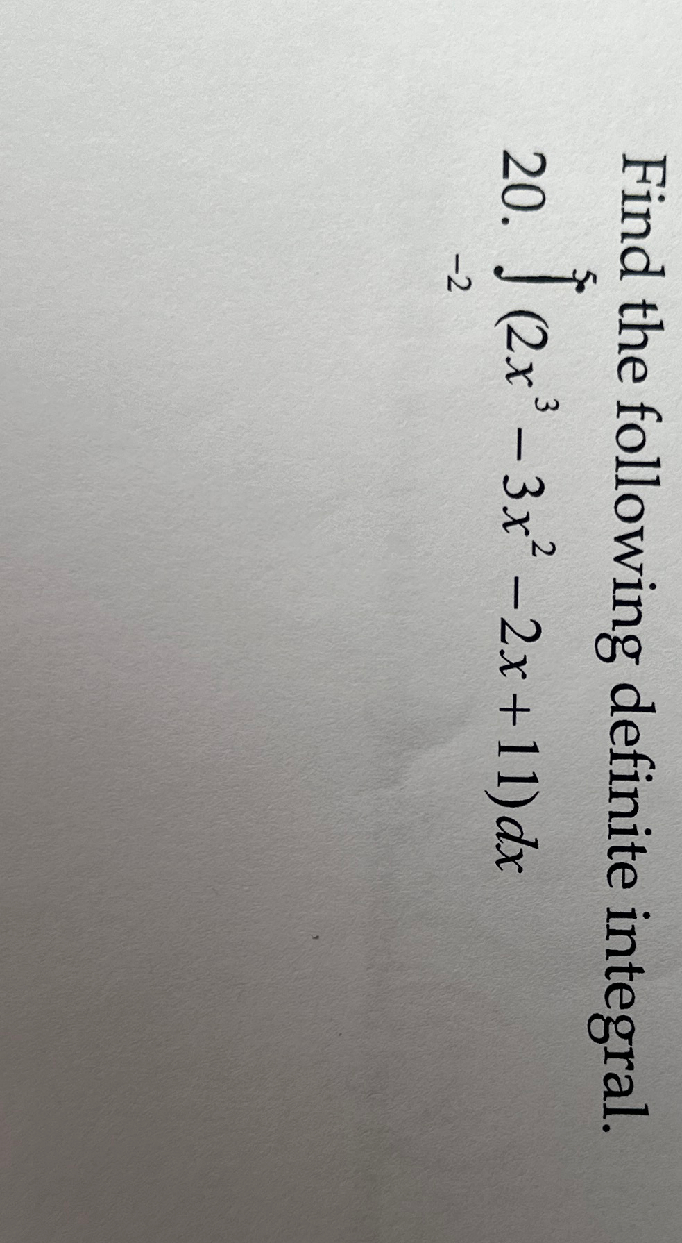 Solved Find the following definite | Chegg.com