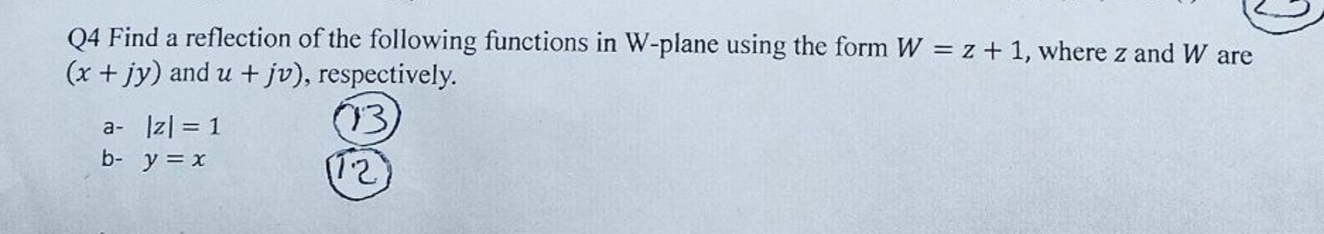 Solved Q4 ﻿Find a reflection of the following functions in | Chegg.com