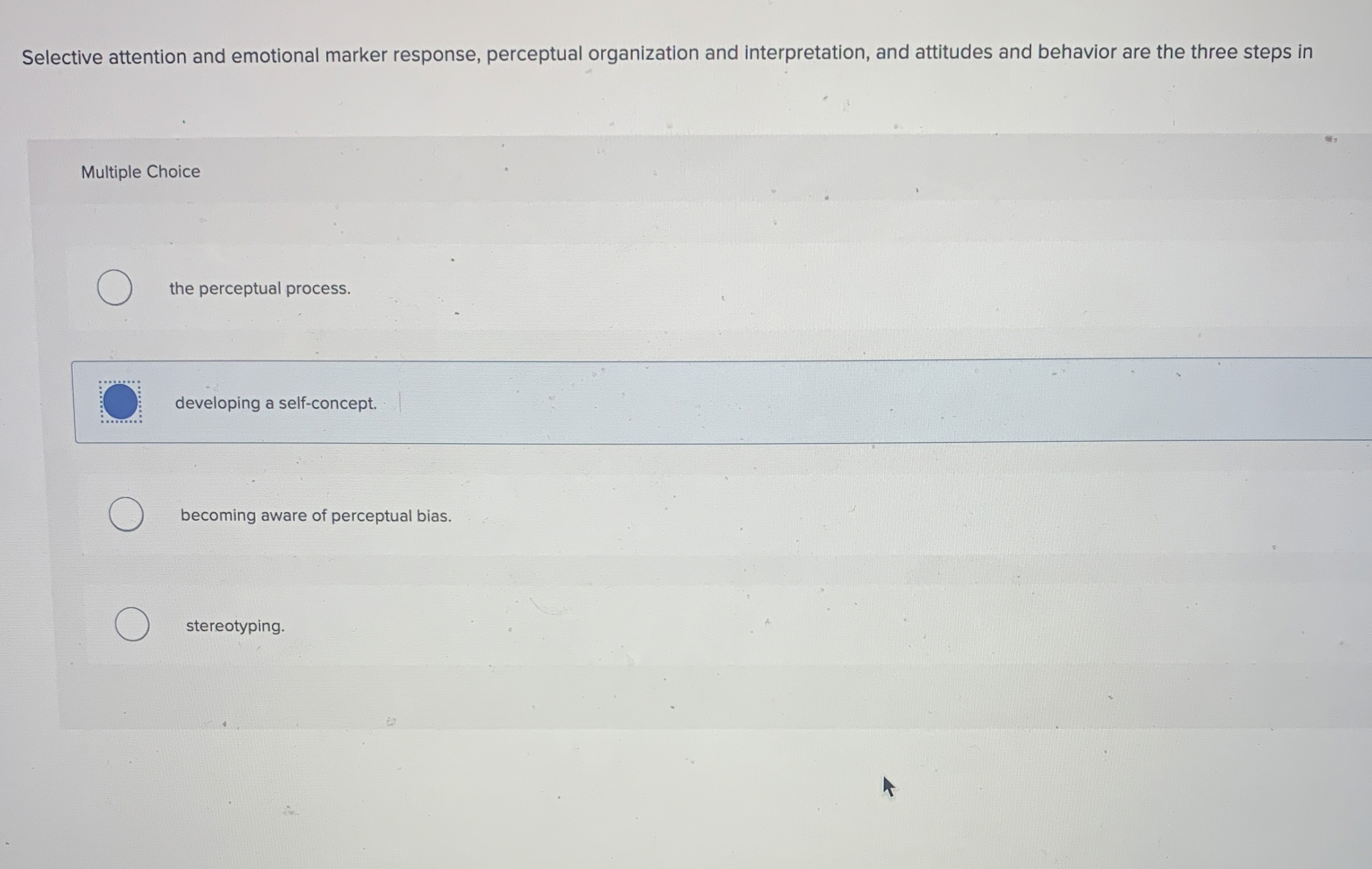 Solved Selective attention and emotional marker response, | Chegg.com