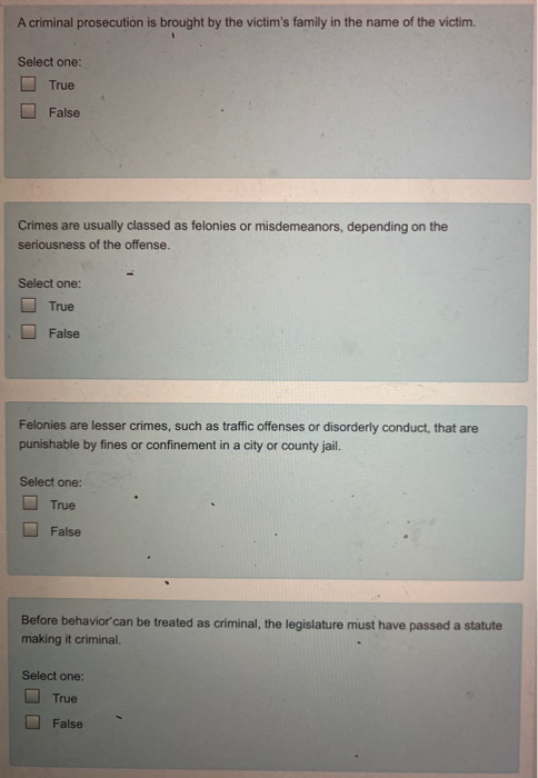 Solved A criminal prosecution is brought by the victim's | Chegg.com
