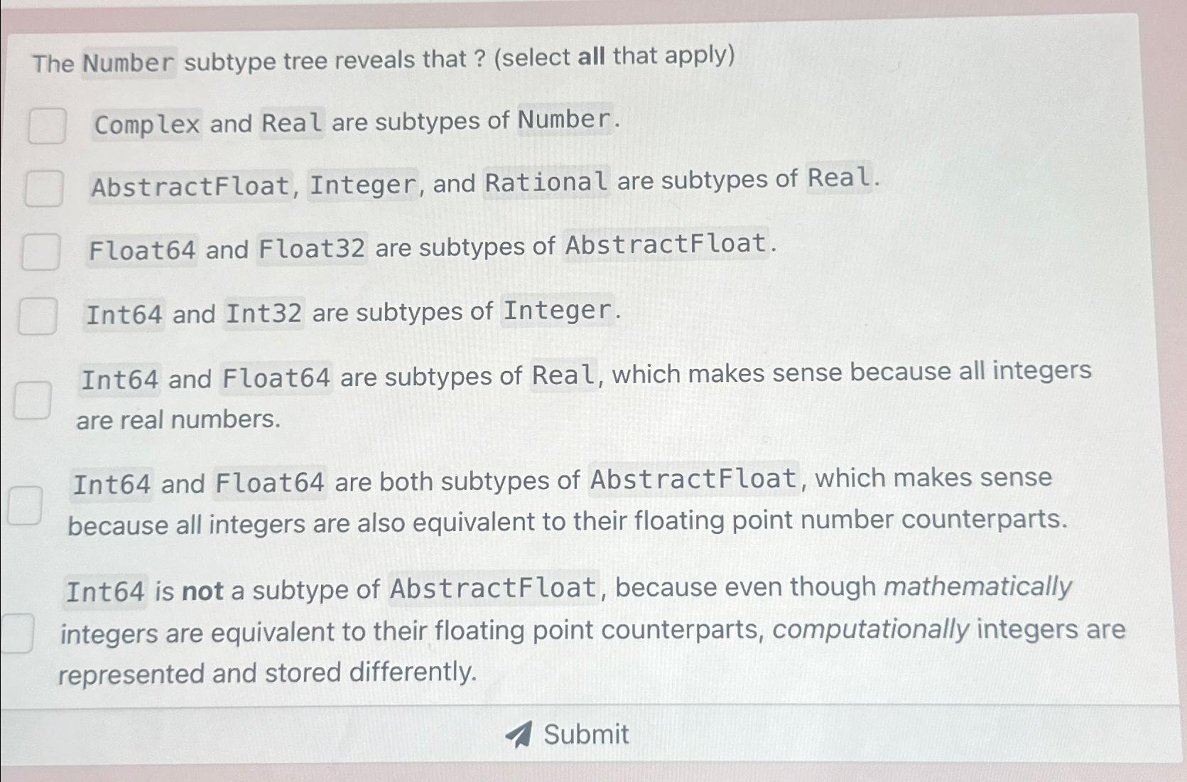 Solved The Number subtype tree reveals that ? (select all | Chegg.com