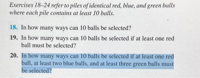 Solved Exercises 18−24 refer to piles of identical red, | Chegg.com