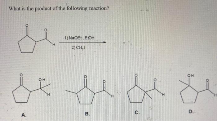 Solved What is the product of the following reaction? 선 1) | Chegg.com