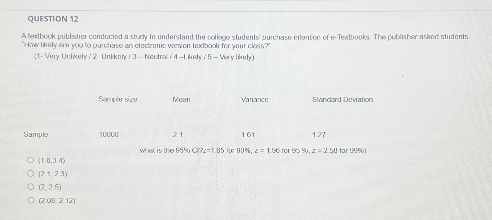 Solved QUESTION 12A textbook publisher conducted a study to | Chegg.com