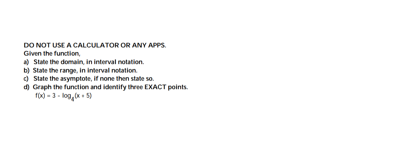 Solved DO NOT USE A CALCULATOR OR ANY APPS.Given the | Chegg.com