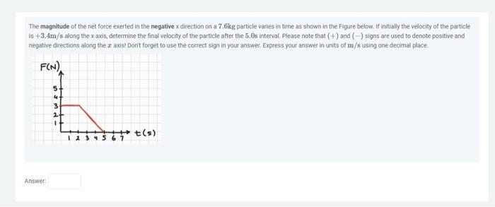 Solved The magnitude of the net force exerted in the | Chegg.com