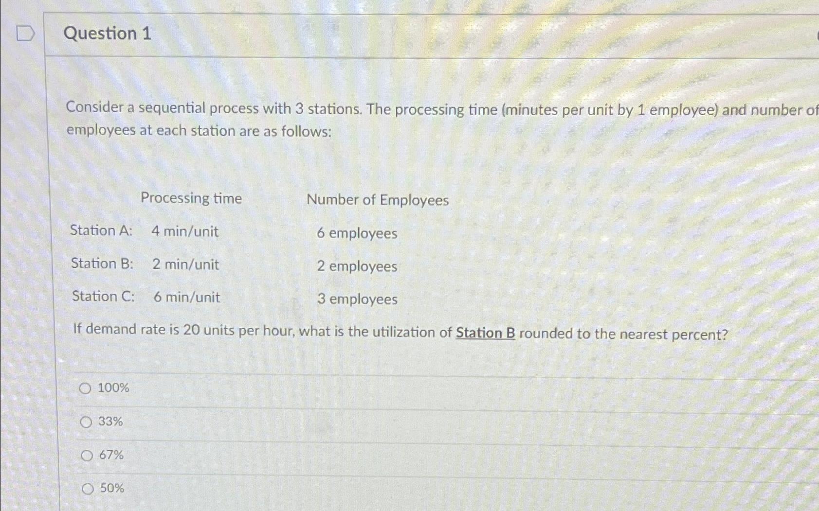 Solved Question 1Consider a sequential process with 3 | Chegg.com