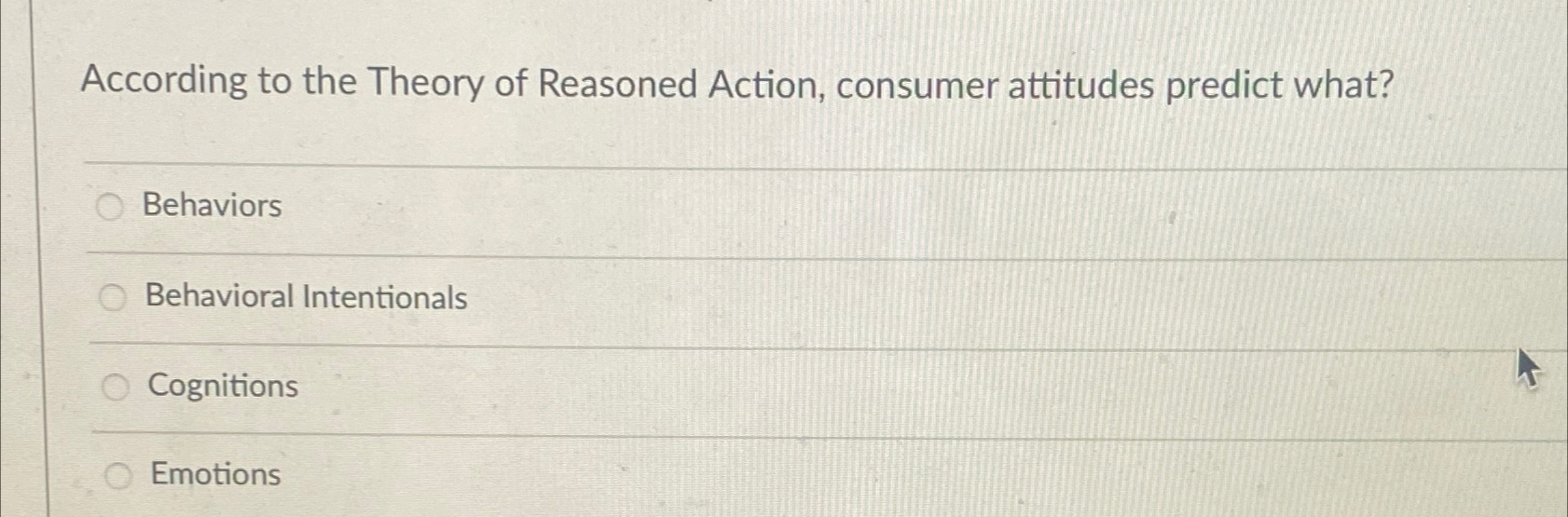 Solved According to the Theory of Reasoned Action, consumer | Chegg.com