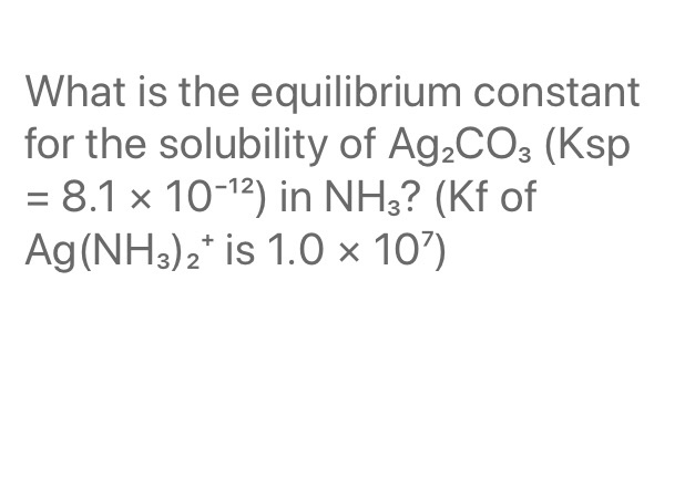 Solved What is the equilibrium constant for the solubility | Chegg.com