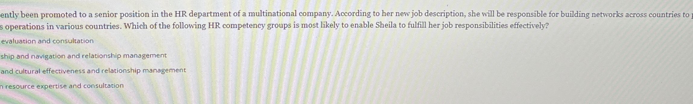 Solved ently been promoted to a senior position in the HR | Chegg.com