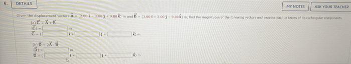 Solved 2. DETAILS Vector A has a negative x component 2.46 | Chegg.com