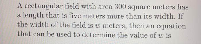 Solved A rectangular field with area 300 square meters has a | Chegg.com