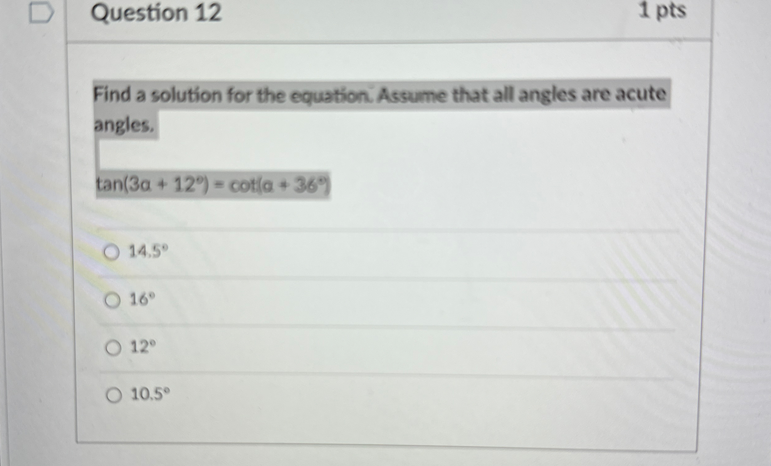 Solved Question 121 ﻿ptsFind a solution for the equation. | Chegg.com