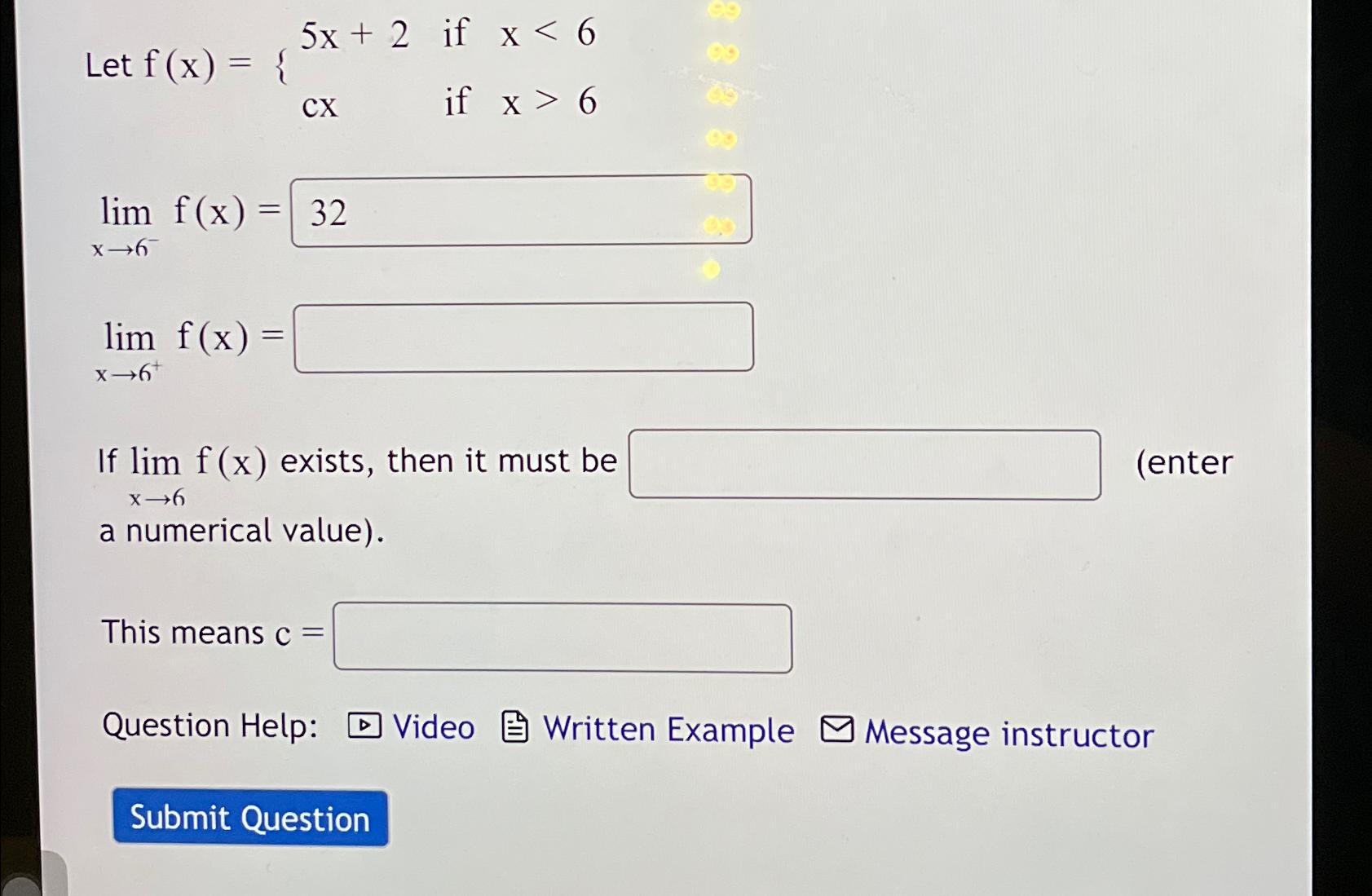 Solved Let f(x)={5x+2 if x