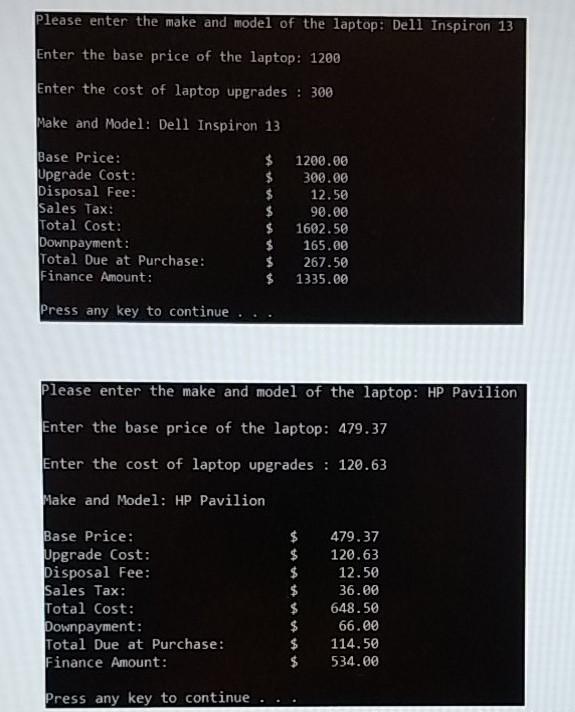 Solved CMSY 141 Lab 1 - Laptop Purchase Inputting data, | Chegg.com