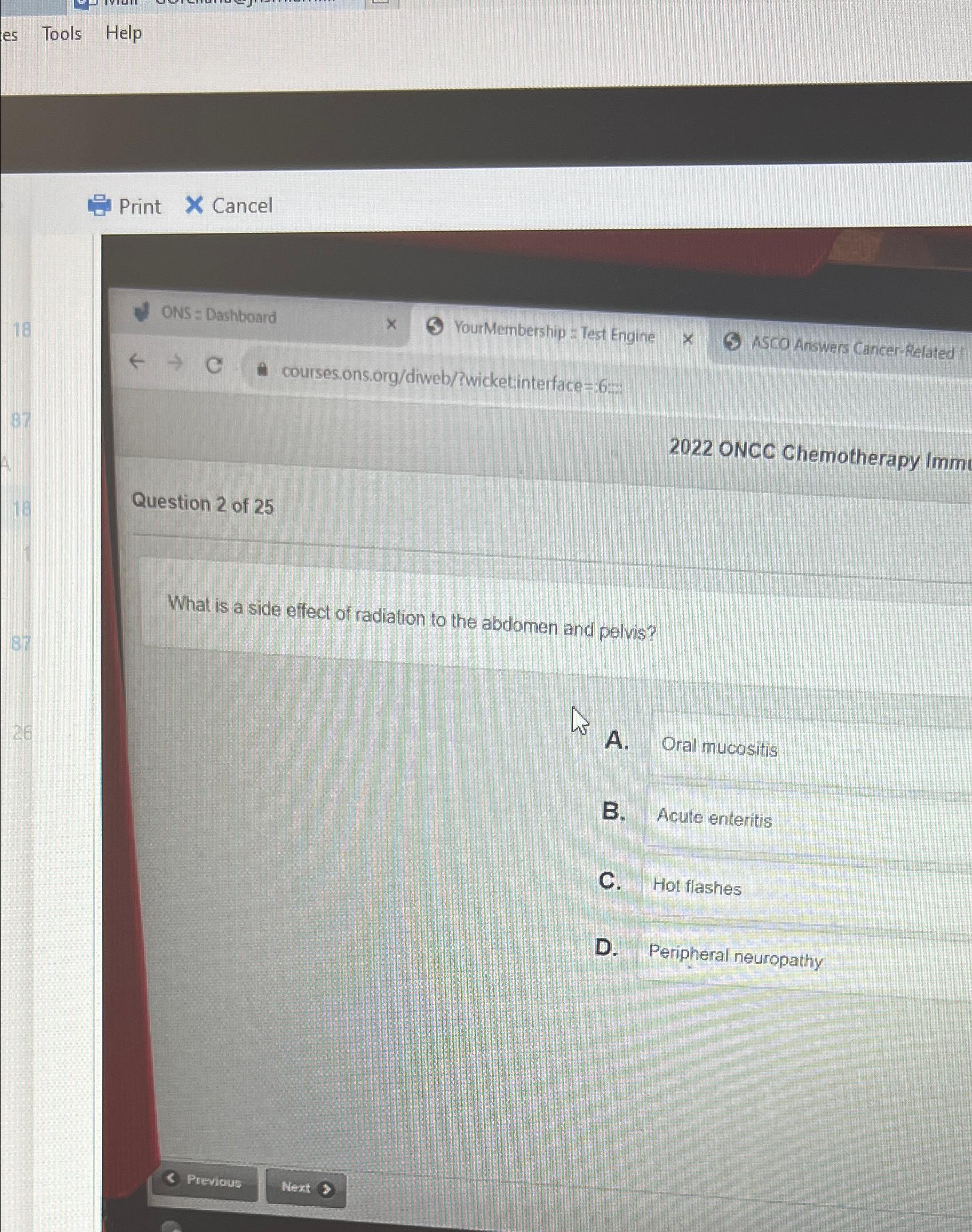 Solved es Tools HelpPrintX CancelONS = | Chegg.com