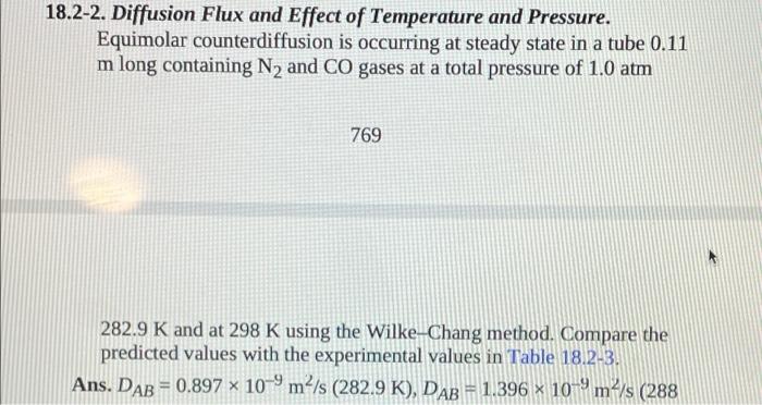 18.2-2. Diffusion Flux and Effect of Temperature and | Chegg.com