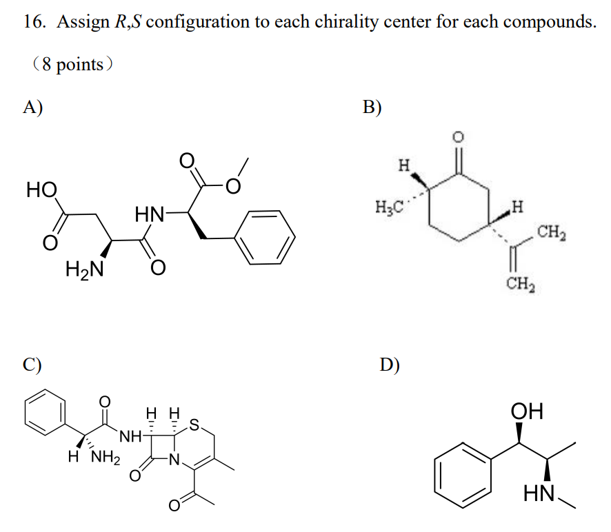 Solved Assign R,S ﻿configuration to each chirality center | Chegg.com