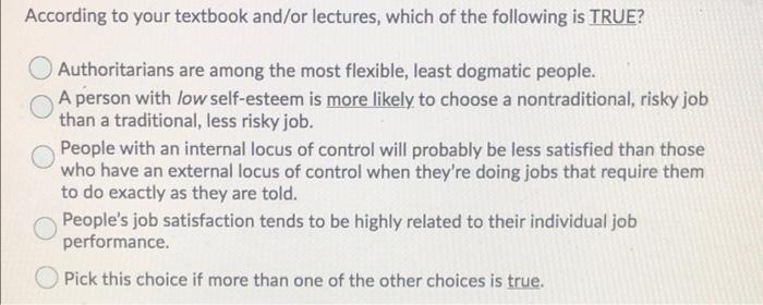 Solved According to your textbook and/or lectures, which of | Chegg.com