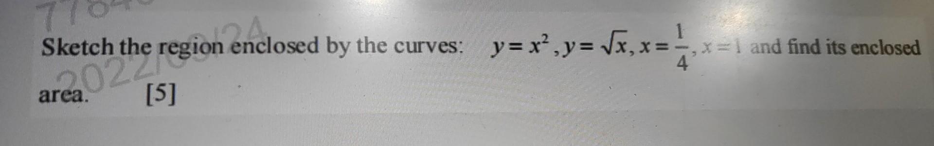 Solved Sketch the region enclosed by the curves: | Chegg.com