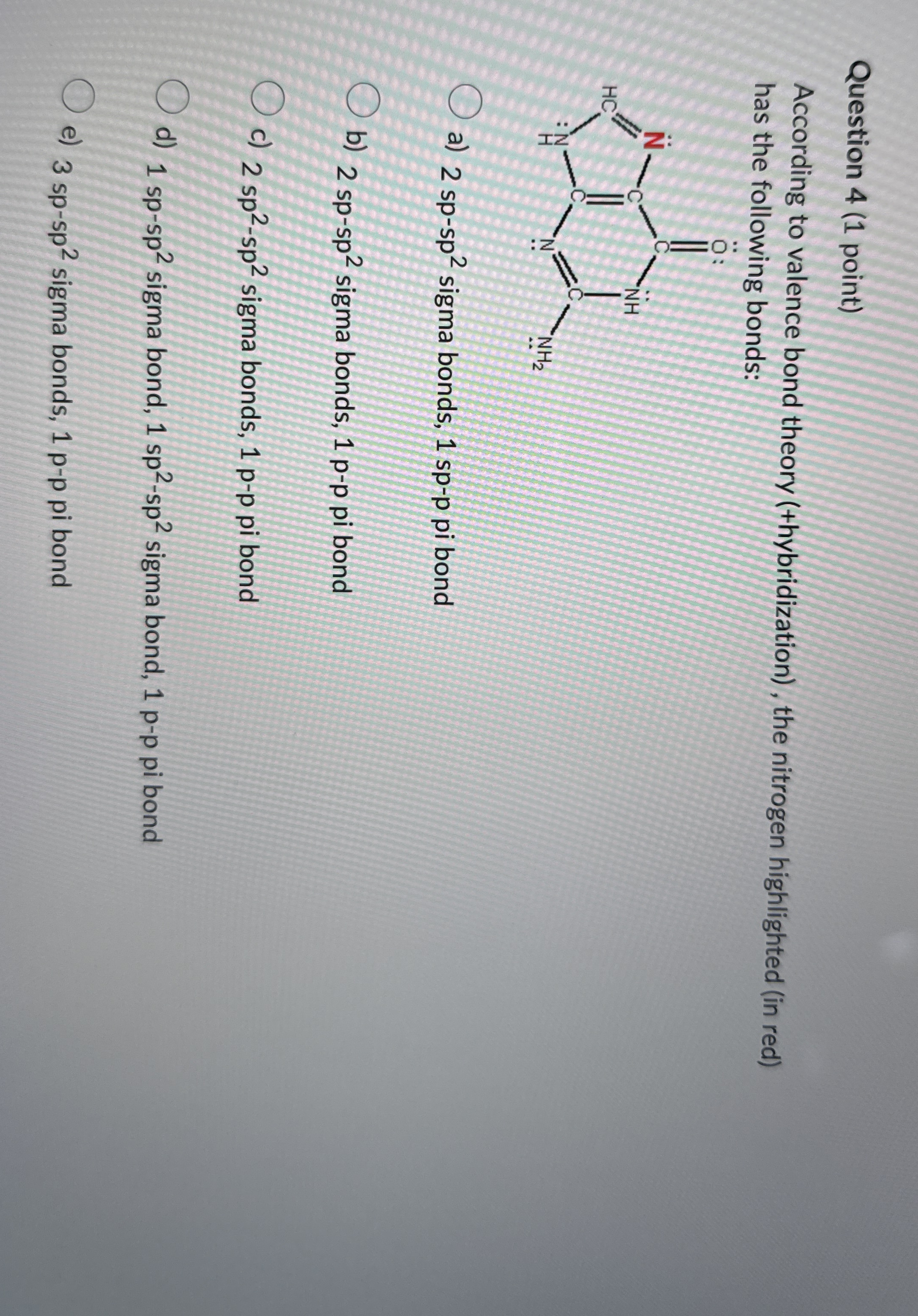 Solved Question 4 (1 ﻿point)According to valence bond theory | Chegg.com