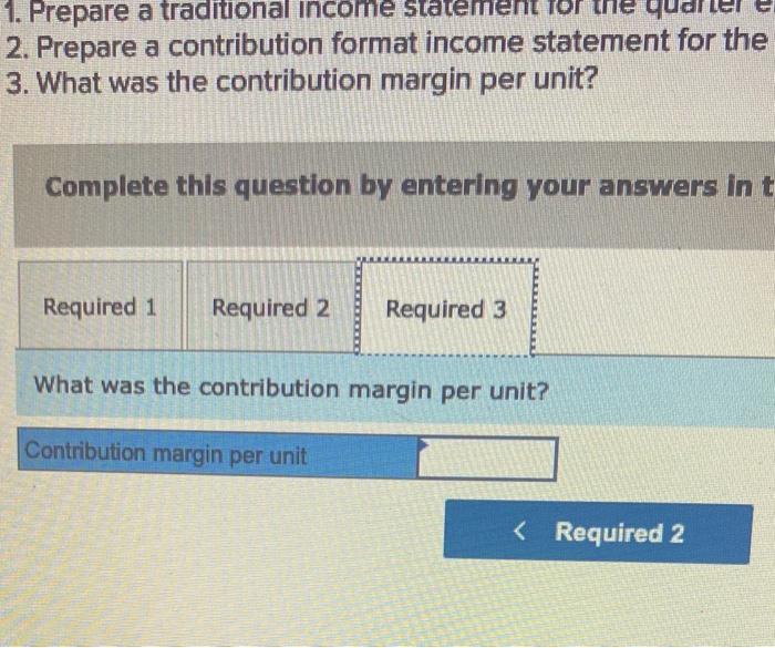 Solved Exercise 1-15 (Static) Traditional and Contribution | Chegg.com
