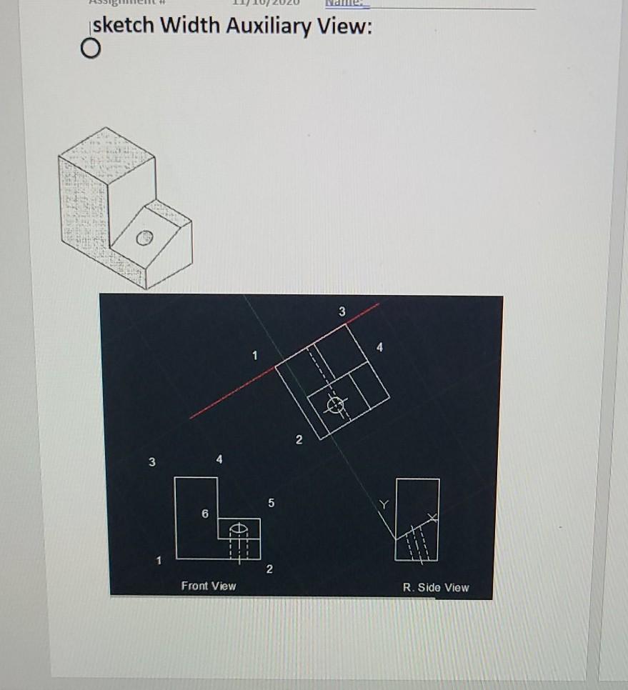 Solved Idee sketch Width Auxiliary View: 3 1 की 2 3 4 5 6 क | Chegg.com