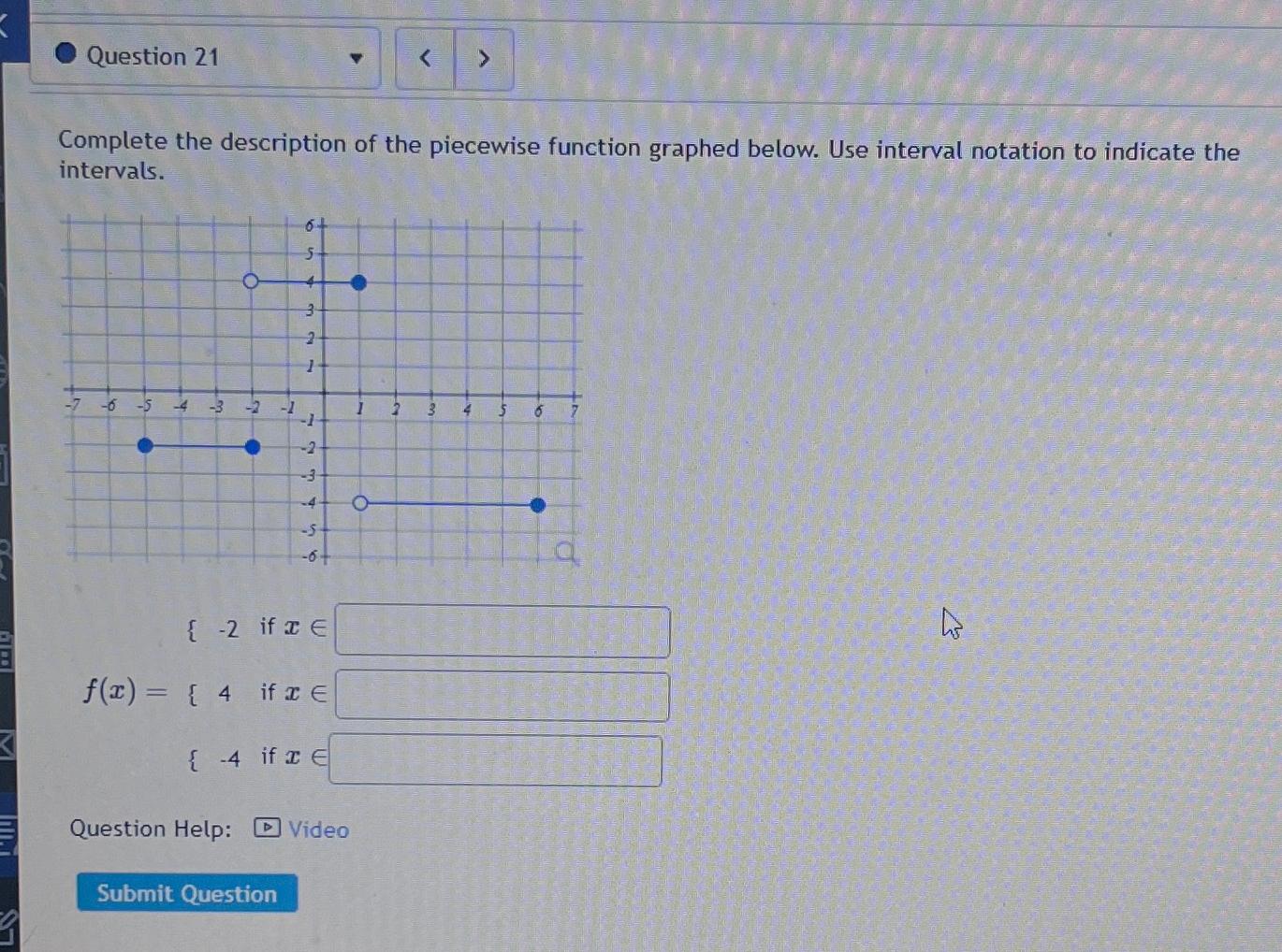 Solved Question 21Complete the description of the piecewise | Chegg.com