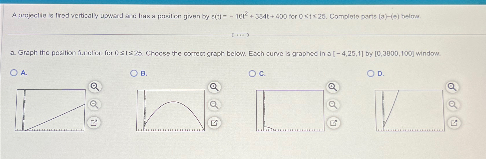 Solved A projectile is fired vertically upward and has a | Chegg.com