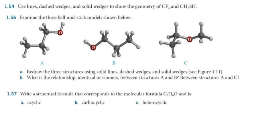 Solved 1.54 Use lines, dashed wedges, and solid wedges to | Chegg.com