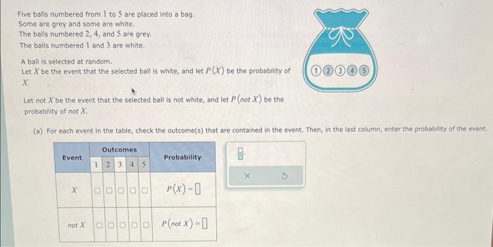 Solved Five balls numbered from 1 to 5 are placed into a | Chegg.com