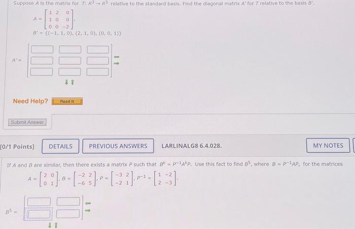 Solved Suppose A is the matrix for T:R3→R3 relative to the | Chegg.com