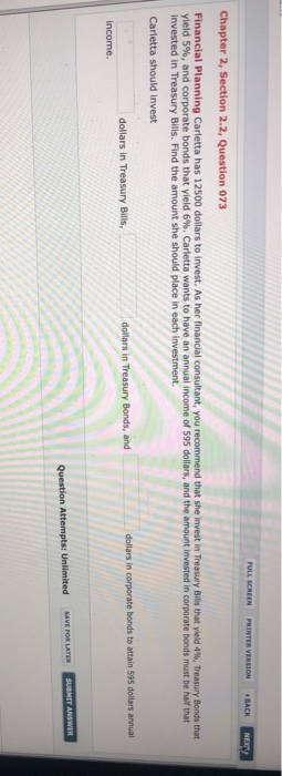 Solved FULL SCREEN PRINTER VERSION 4 BACK NEXT Chapter 2, | Chegg.com