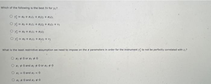 Solved 4. A single endogenous explanatory variable Consider | Chegg.com
